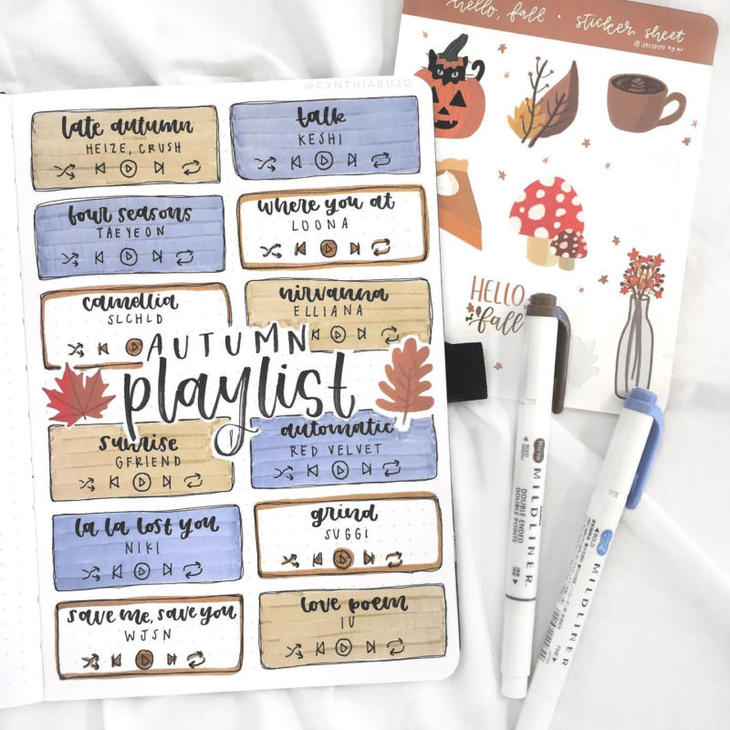 Fall Bullet Journal Spread Ideas - Her Blog Journal