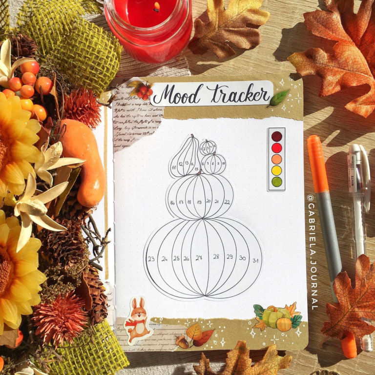 Halloween Theme Bullet Journal Mood Trackers - Her Blog Journal