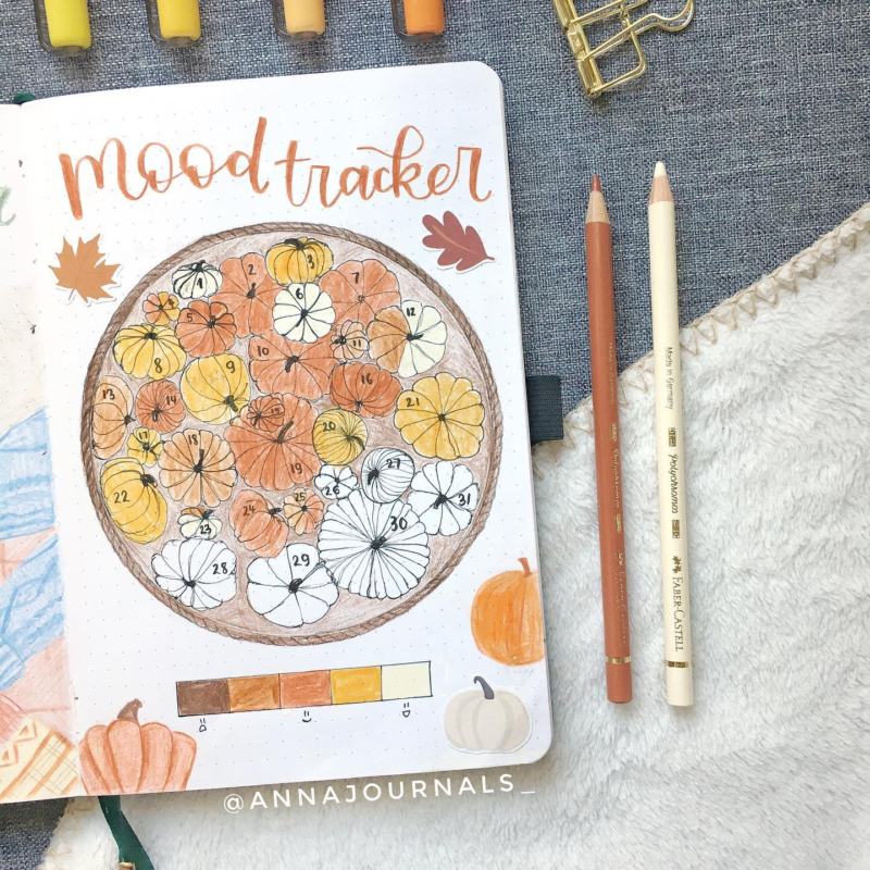 Halloween Theme Bullet Journal Mood Trackers - Her Blog Journal