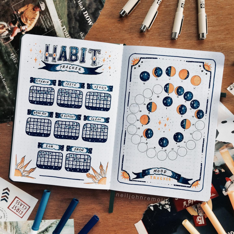 Halloween Theme Bullet Journal Mood Trackers - Her Blog Journal